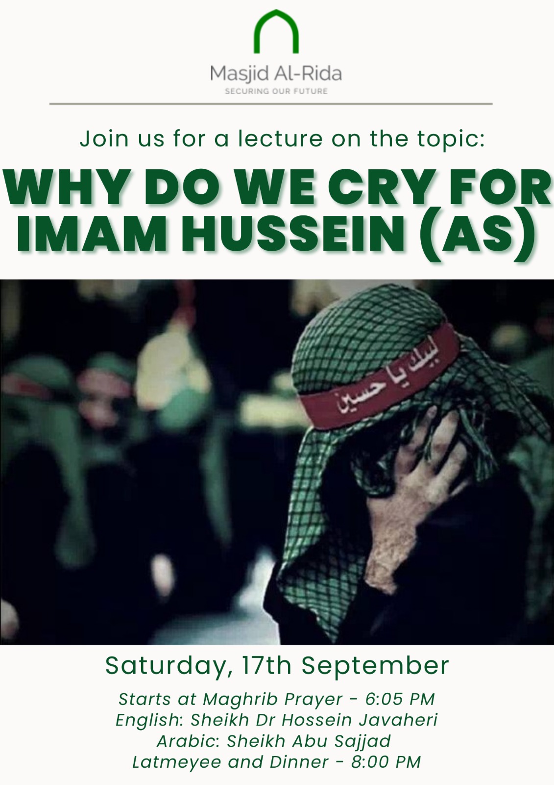 Arba’een Imam Al Hussein (a) – Masjid Al-Rida – St Marys, NSW